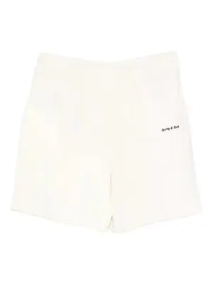 SPORTY & RICH Eden Script Embroidered Mini Shorts