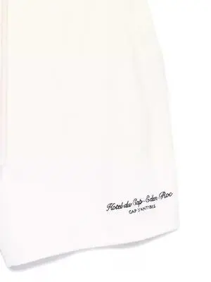 SPORTY & RICH Eden Script Embroidered Mini Shorts