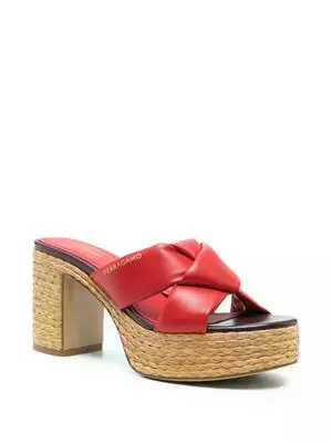 FERRAGAMO 90mm Knot-detail Platform Sandals