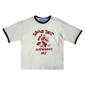 JUNGLES Same Shit Ringer Tee - White