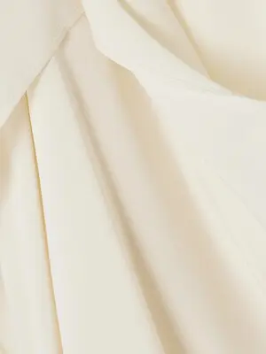Max Mara Tie-detailed Silk Crepe De Chine Blouse - Neutrals