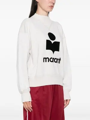 MARANT ETOILE Moby Logo Cotton Sweatshirt - Beige