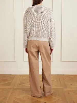 Brunello Cucinelli Open-knit Cotton-blend Sweater