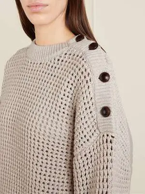 Brunello Cucinelli Open-knit Cotton-blend Sweater