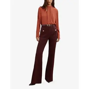 REISS Marta Drape-detail Woven Blouse