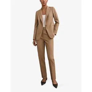 REISS Single-breasted Stretch-woven Blazer - Camel