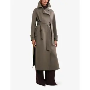 REISS Luna Double-breasted Wool-blend Coat