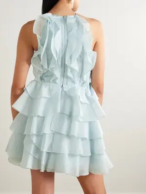Aje Cleo Embellished Ruffled Organza Mini Dress