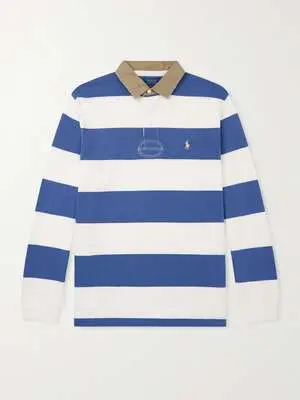 Polo Ralph Lauren Logo-embroidered Striped Cotton-jersey Rugby Shirt