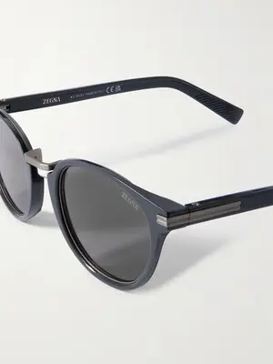 Zegna Round-frame Sunglasses - Gray