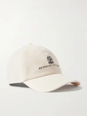 Brunello Cucinelli Logo-embroidered Cotton-twill Baseball Cap - White