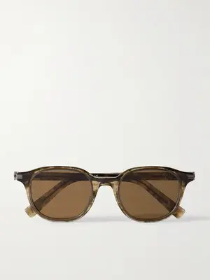 Zegna Round-frame Sunglasses - Tortoiseshell