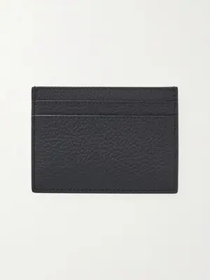 Saint Laurent Logo-appliquéd Full-grain Leather Cardholder - Black