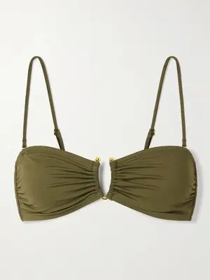 NILI LOTAN Embellished Bikini Top - Green