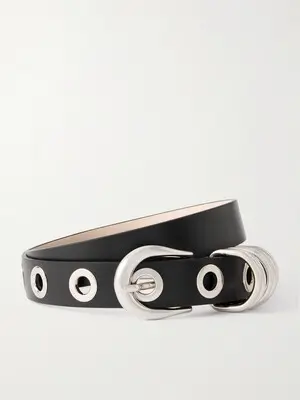 DEHANCHE Hollyhock Rivet Leather Waist Belt - Black