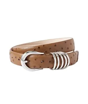 DEHANCHE Hollyhock Ostrich-effect Leather Belt - Brown