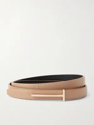 TOM FORD Textured-leather Belt - Brown