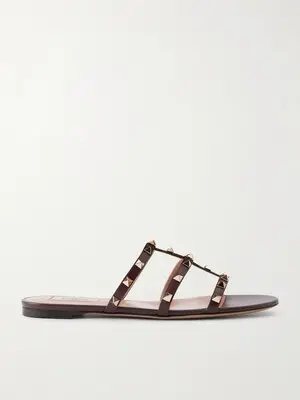 Rockstud Limit Nappa Flat Sandals For Women