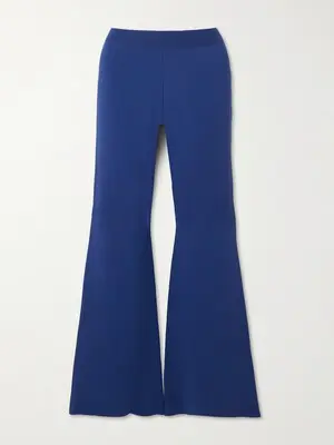 Stella McCartney Cropped Stretch-knit Flared Pants - Blue