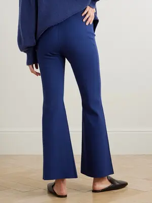 Stella McCartney Cropped Stretch-knit Flared Pants - Blue