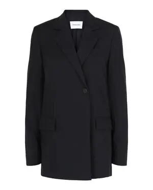 FERRAGAMO Single-breasted Wool Blazer - Blue