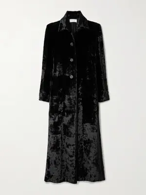THE ROW Batani Crushed-velvet Coat