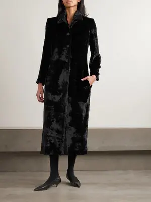 THE ROW Batani Crushed-velvet Coat