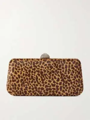 Valentino Garavani Carry Secrets Embellished Leopard-print Clutch