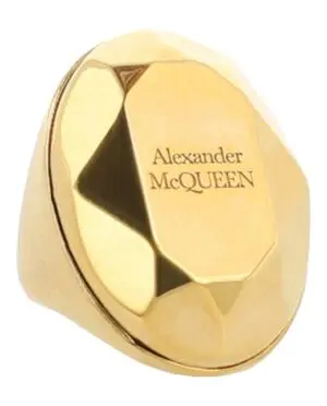 Alexander McQueen Faceted Stone Ring - Gold