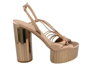 FERRAGAMO Sabrina Mirrored Platform Heels - Bone