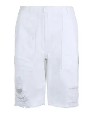 Givenchy Destroyed Denim Bermuda Shorts - White