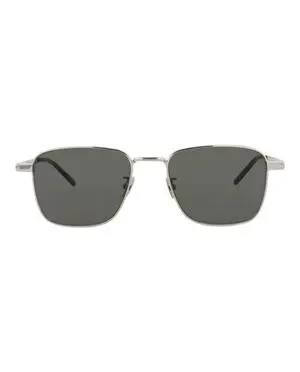 Saint Laurent Square Frame Metal Sunglasses - Silver Silver Grey (sl529/30013359/002)