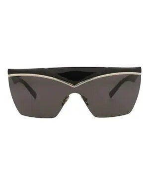 Saint Laurent Shield Frame Injection Sunglasses - Black Black Black (sl614mask/30014960/001)