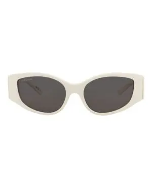 Balenciaga Cat Eye Frame Recycled Acetate Sunglasses - White White Grey (bb0258s/30013963/003)