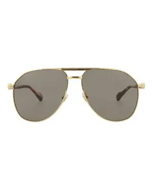 Gucci Aviator-frame Sunglasses - Gold Gold Brown (gg1220s/30013416/002)