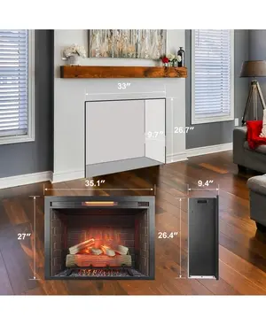 FLYNAMA 33 Inch Infrared Electric Fireplace Insert