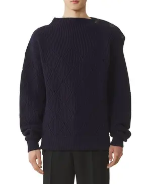 LANVIN Wool Sweater With Diamond Detail - Montana