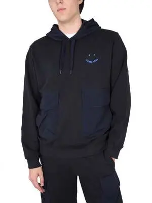Paul Smith Sweatshirt With Logo And Drawstring Hood - Blue