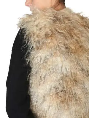 Lanificio Becagli Mohair Fur Vest - Beige