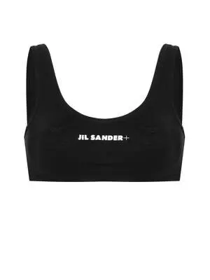 JIL SANDER Logo Bikini Top - Black