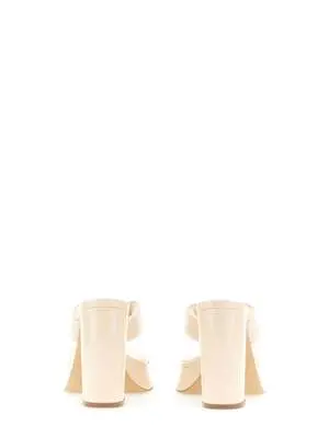 GIA BORGHINI Patent Leather Thong Sandals - Ivory