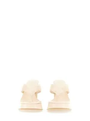 GIA BORGHINI Patent Leather Thong Sandals - Ivory