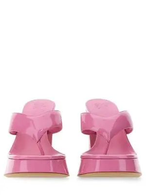GIA BORGHINI Patent Leather Sandals - Pink