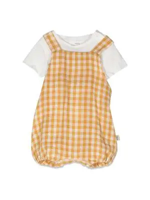 TEDDY & MINOU Checkered Romper With T-shirt - Multicolour