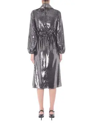 N°21 V-neck Dress With Removable Scarf - Silver