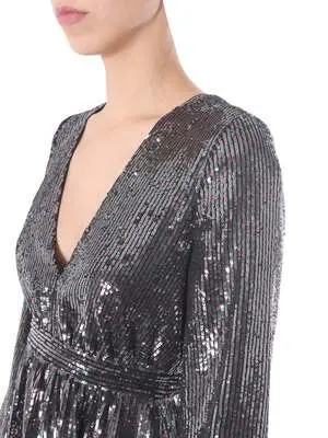 N°21 V-neck Dress With Removable Scarf - Silver