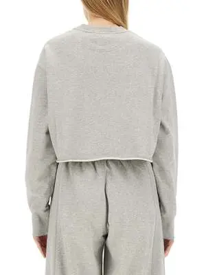 Stella McCartney Logo Cropped Sweatshirt - Grey