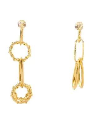 Dsquared2 Earrings With Chain Rings - Gold