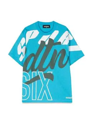 Dsquared2 All Over Logo T-shirt - Azure