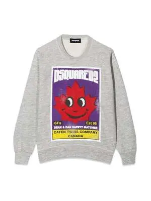 Dsquared2 Crewneck Sweatshirt With Leaf Print - Grey